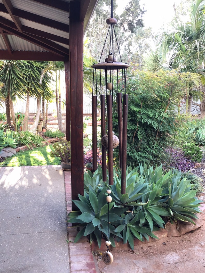 Large Pottery and Copper Pipe Wind Chime. Natural & Earthy. - Etsy