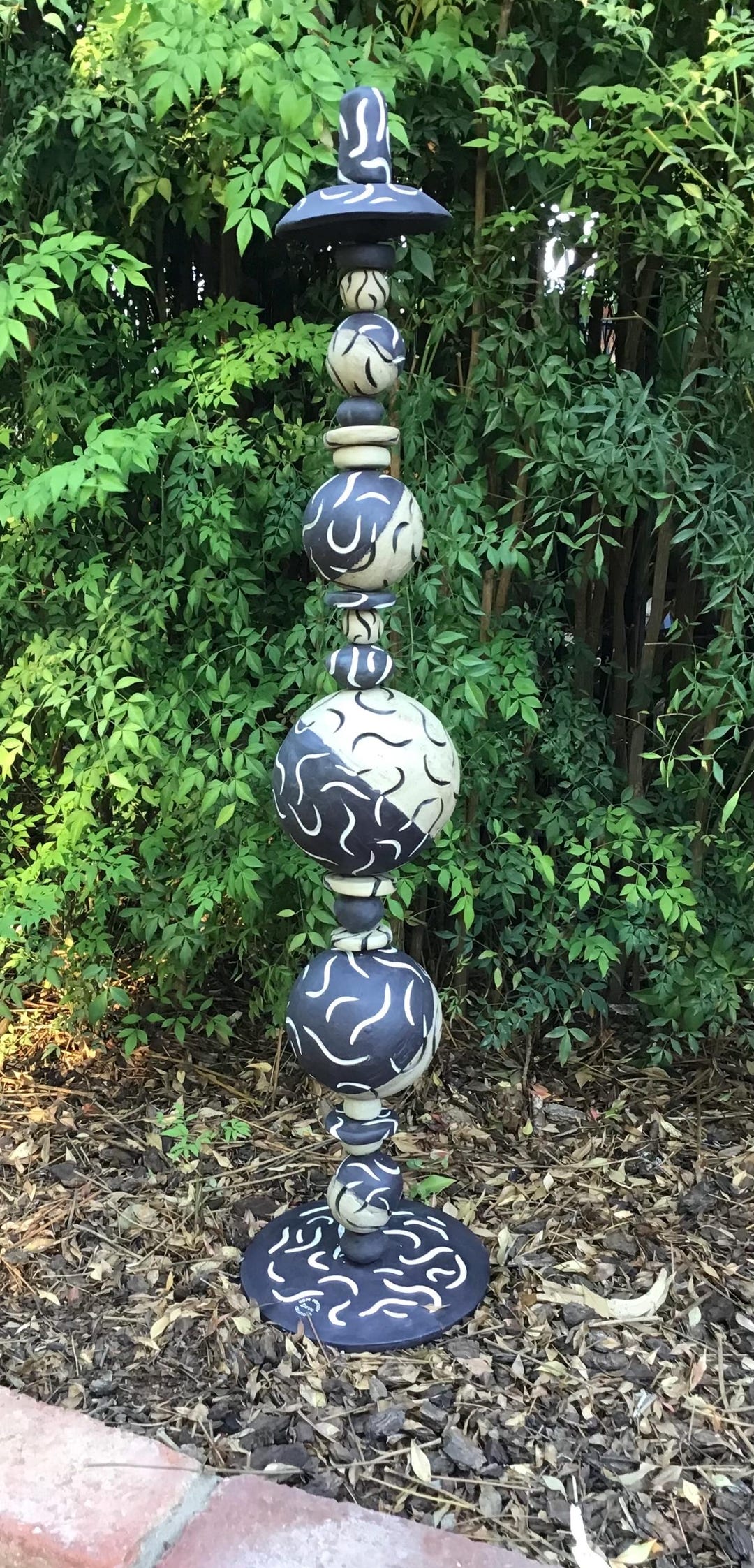 Pottery Totem Pole, Yard Art, Garden Sculpture. Elegant and Earthy ...