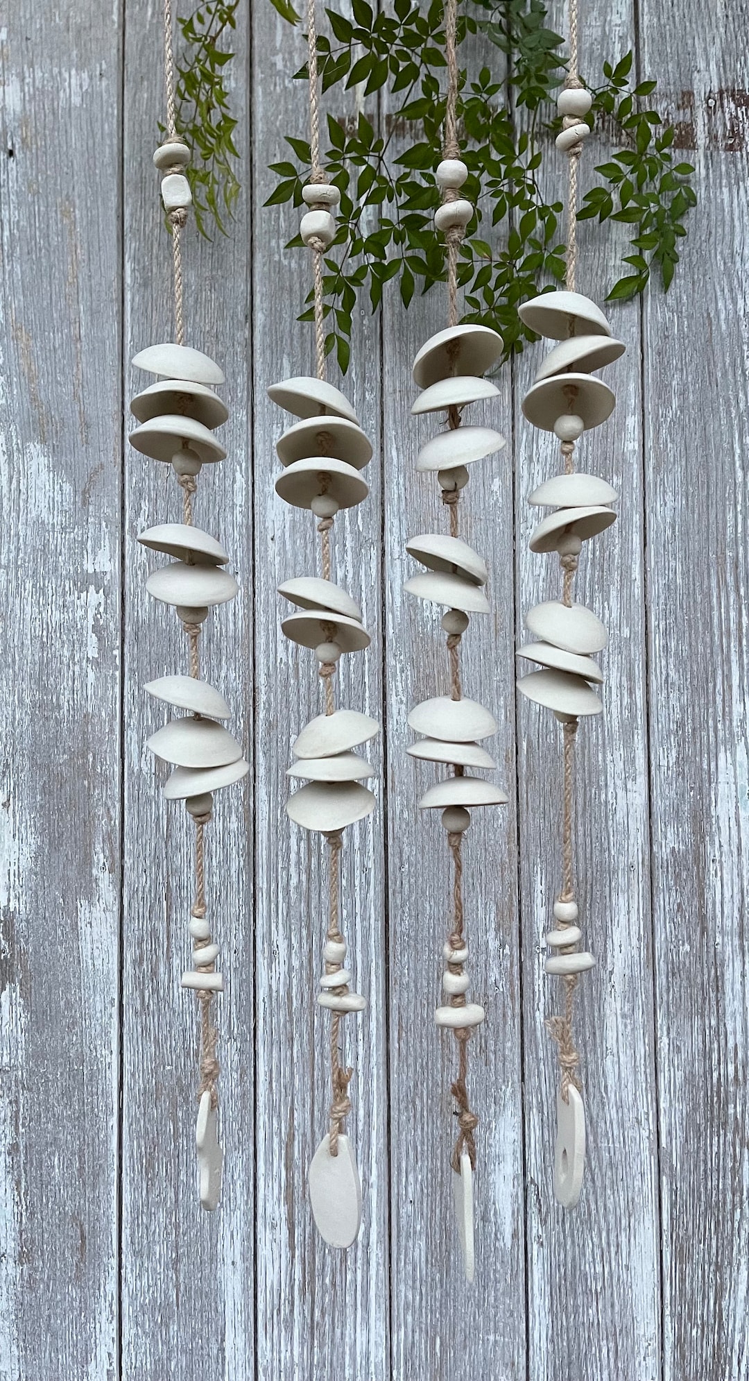 Pottery/ceramic Wind Chimes. Bare and Natural Clay. Hanging Decoration ...