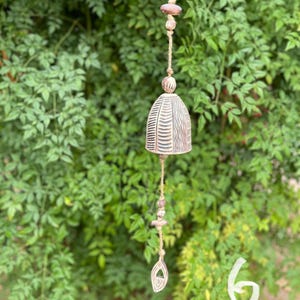 Pottery / Ceramic Bell, Hand Carved and Oxide Wind Chime, Earthy and ...