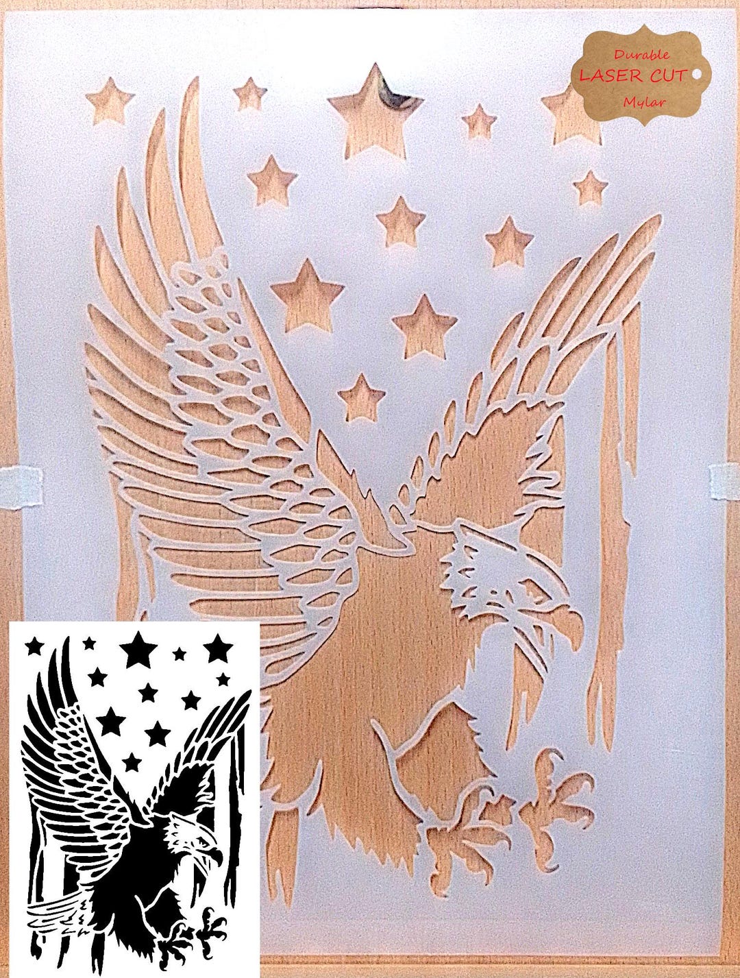 Eagle Stars and Stripes Airbrush Art Stencil Available in 3 Sizes Mylar ...