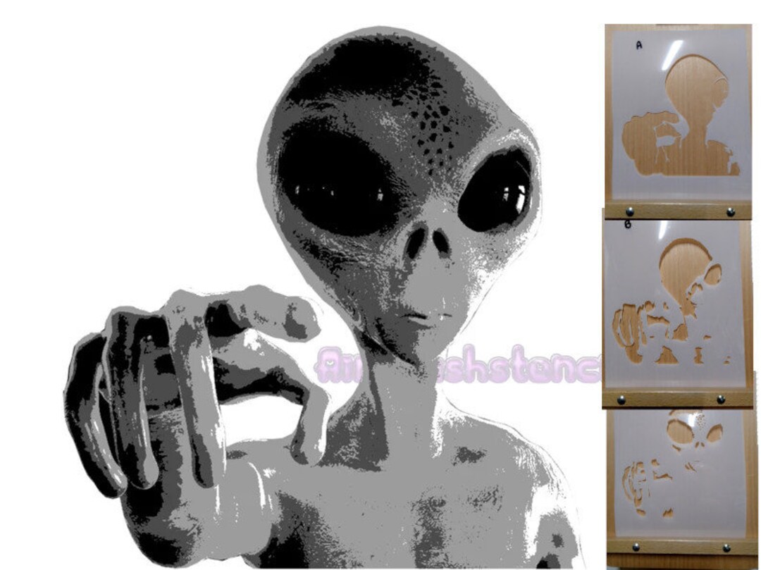 Alien 3 Layer Airbrush Art Stencil 300 Micron Ships Worldwide. - Etsy