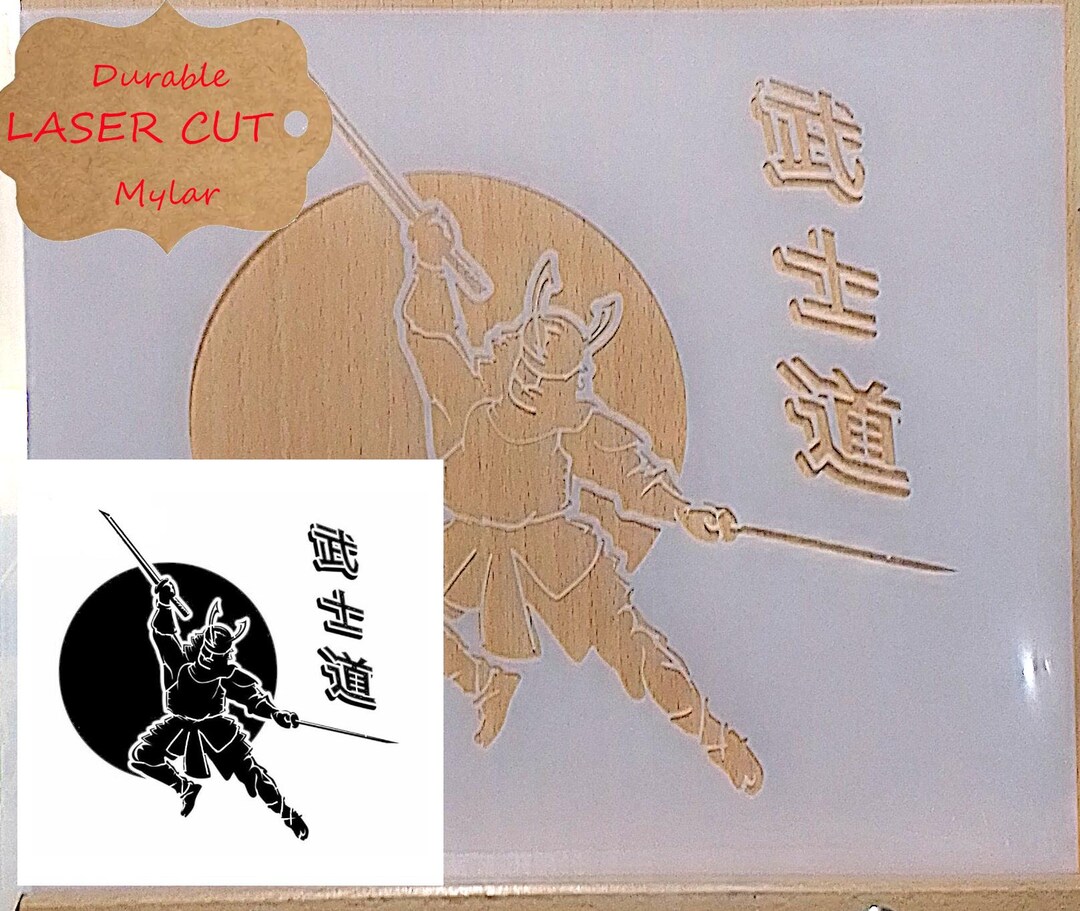 Samurai Airbrush Art Stencil Available in 3 Sizes Mylar Ships Worldwide ...