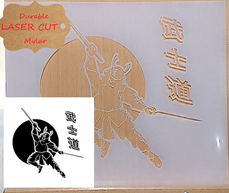 Samurai Stencil Airbrush Art Stencil Artist Template Samurai Warrior ...
