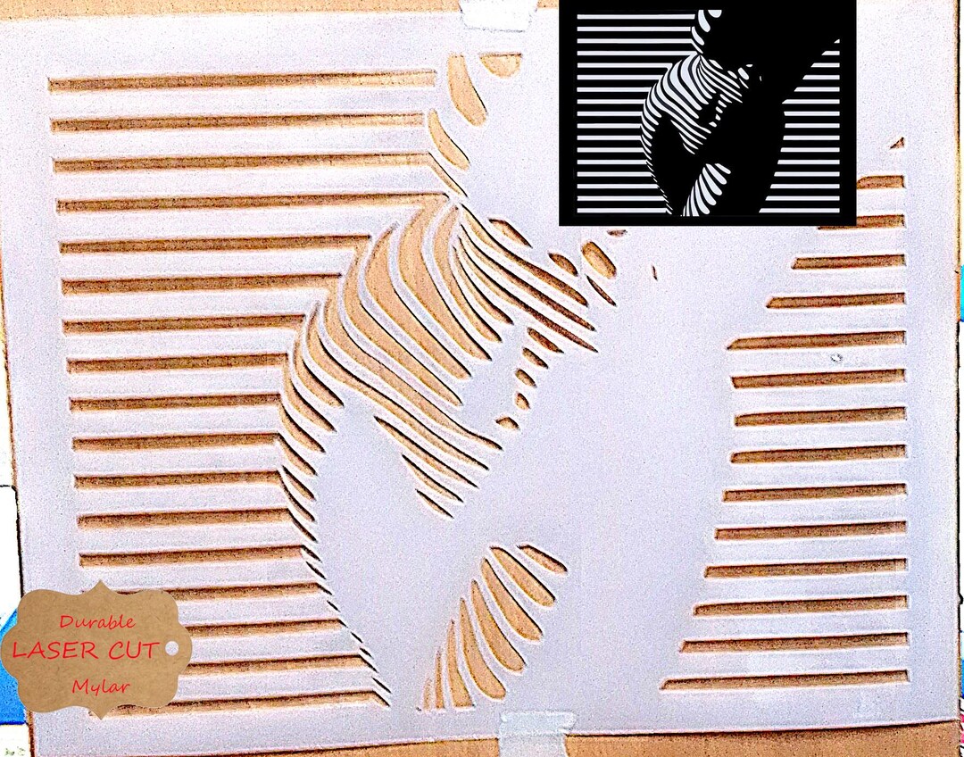 Female Stripes A Airbrush Stencil 300 Micron Ships Worldwide. - Etsy