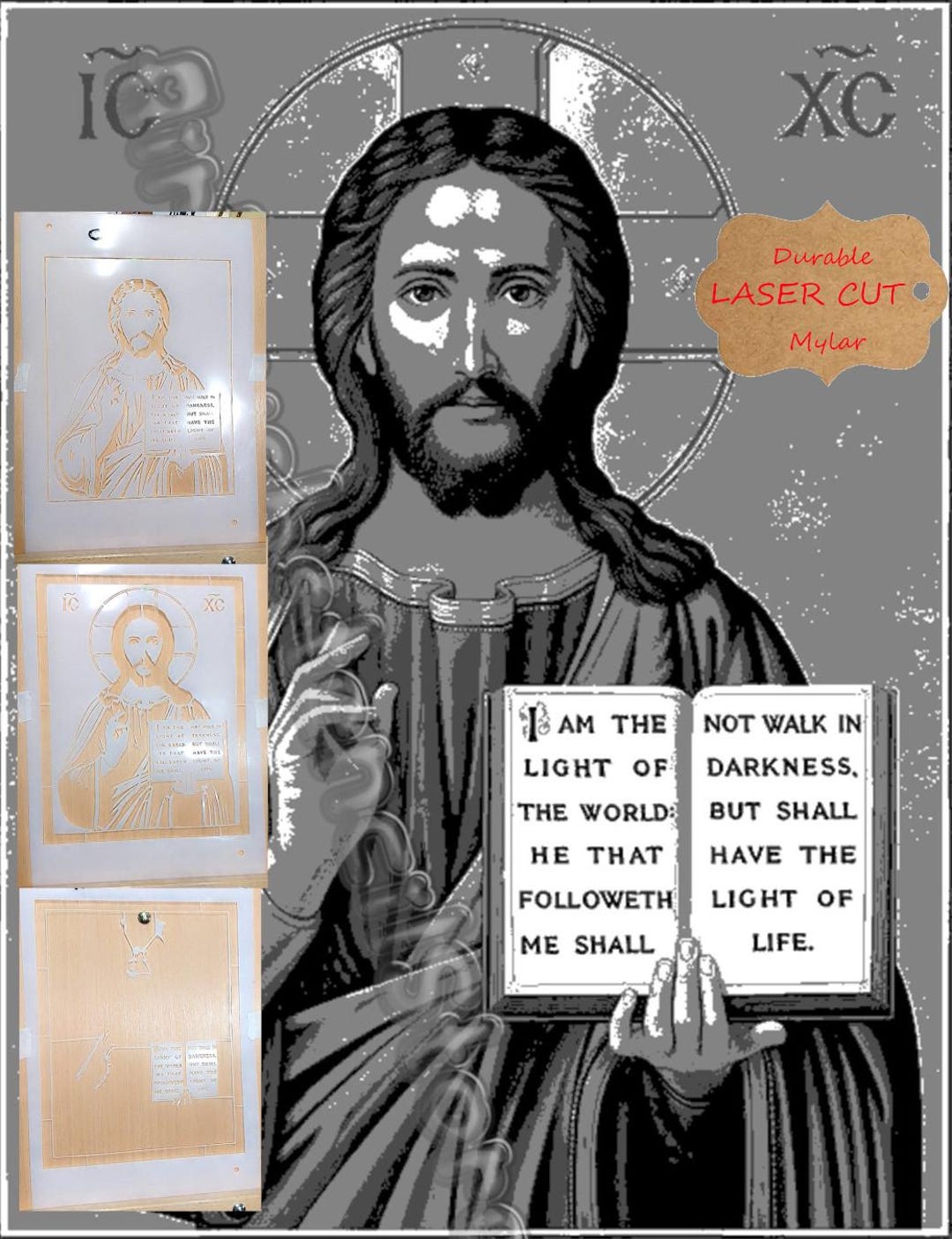 Three Layer Jesus Airbrush Art Stencil Set Mylar Ships Worldwide. - Etsy