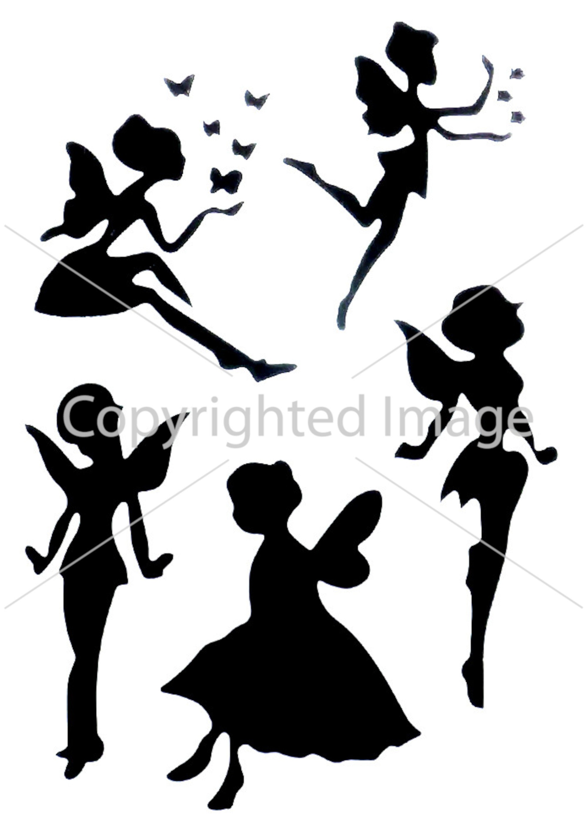Fairies Stencil Airbrush Art Stencil Artist Fairies Template Mylar ...