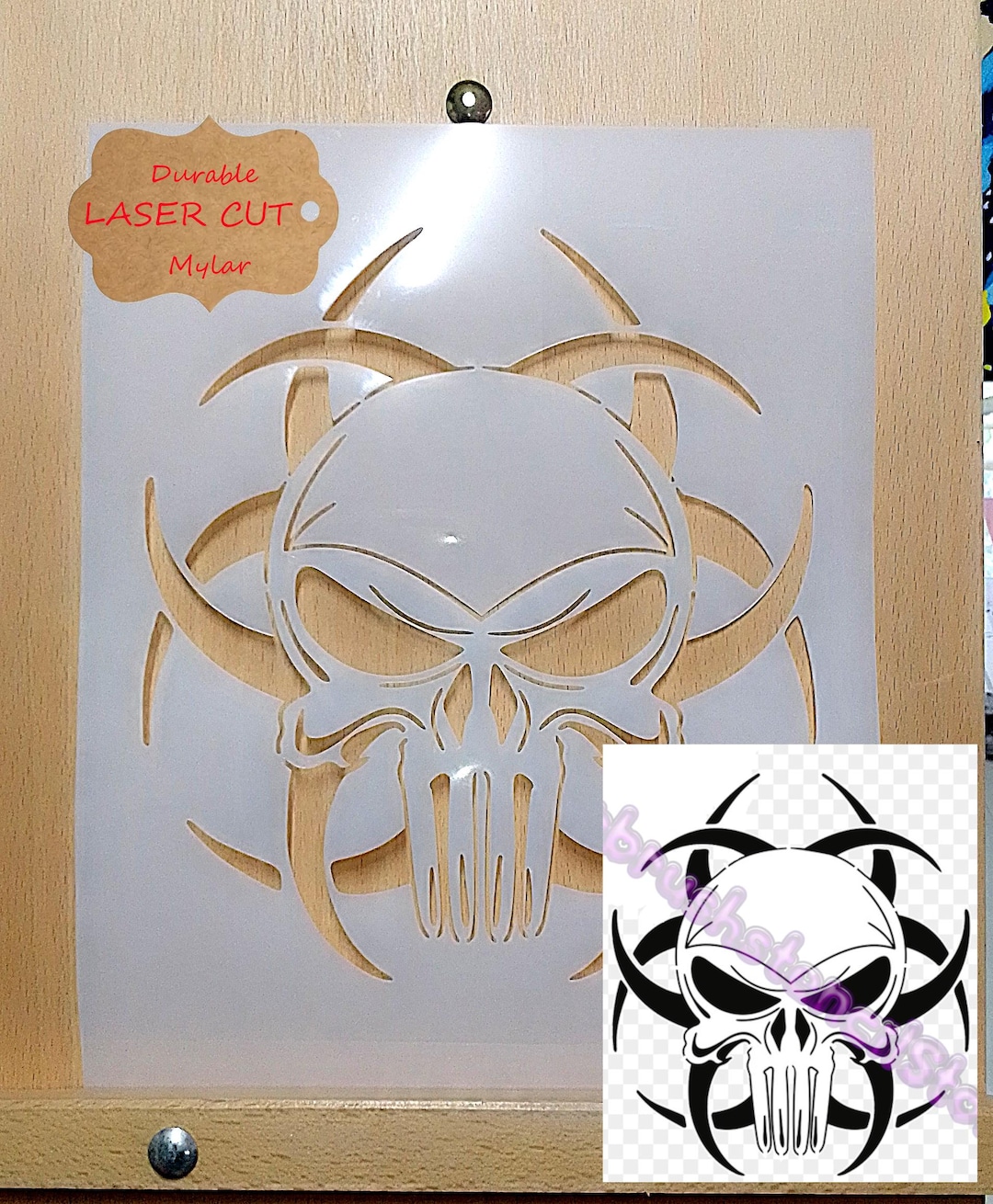 Biohazard Skull Stencil Airbrush Art Stencil Artist Skull Template ...