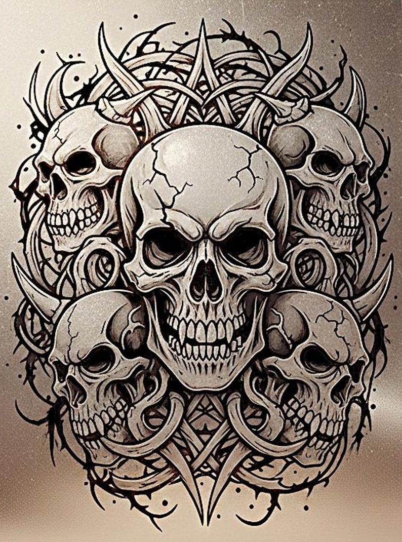 Skulls Stencil Airbrush Art Stencil Artists Template Available in 5 ...