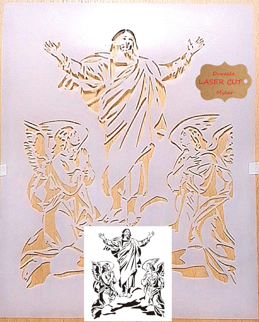 Jesus With Angels Airbrush Art Stencil Available in 7 Sizes Mylar Ships ...