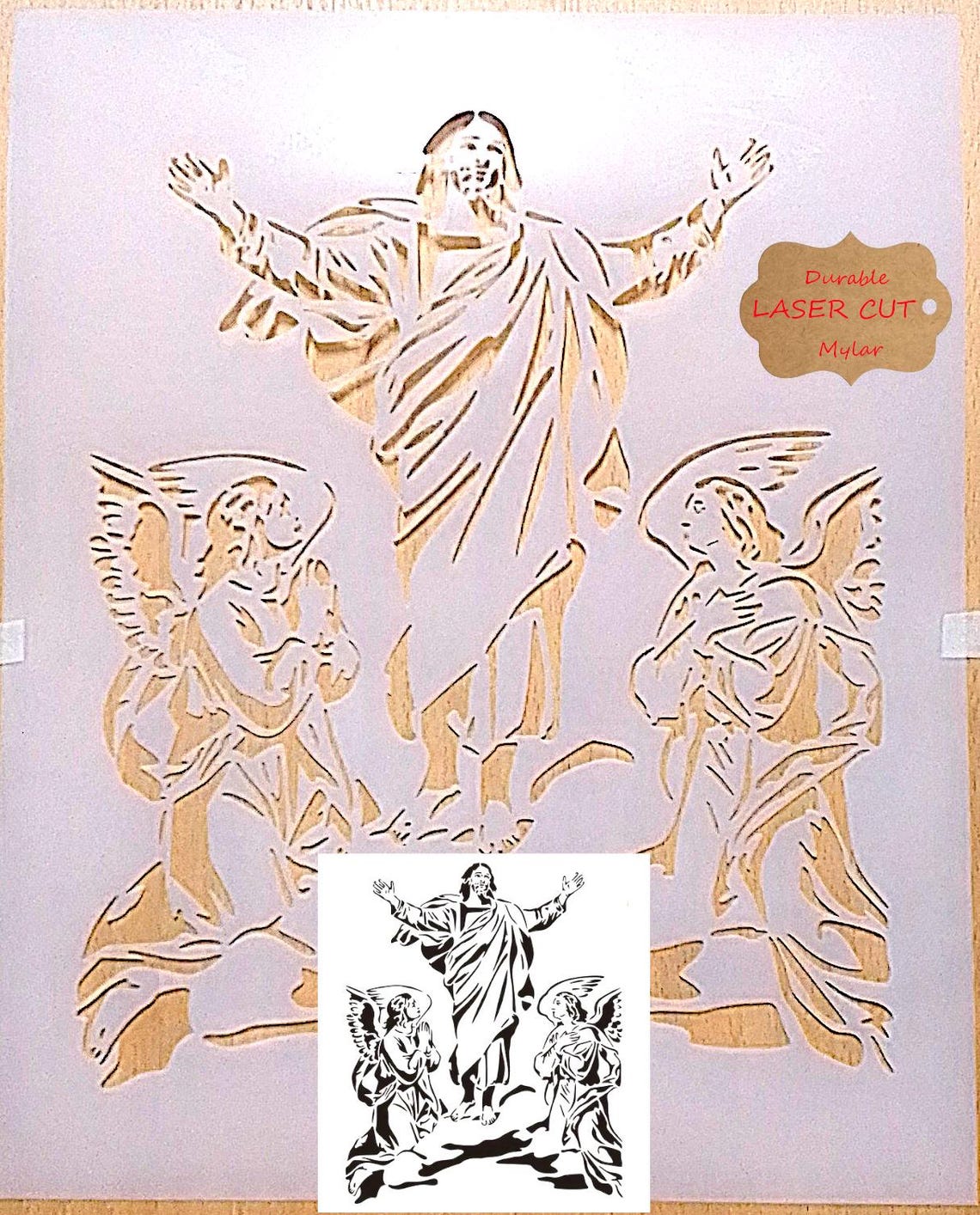 Jesus With Angels Airbrush Art Stencil Available in 7 Sizes Mylar Ships ...