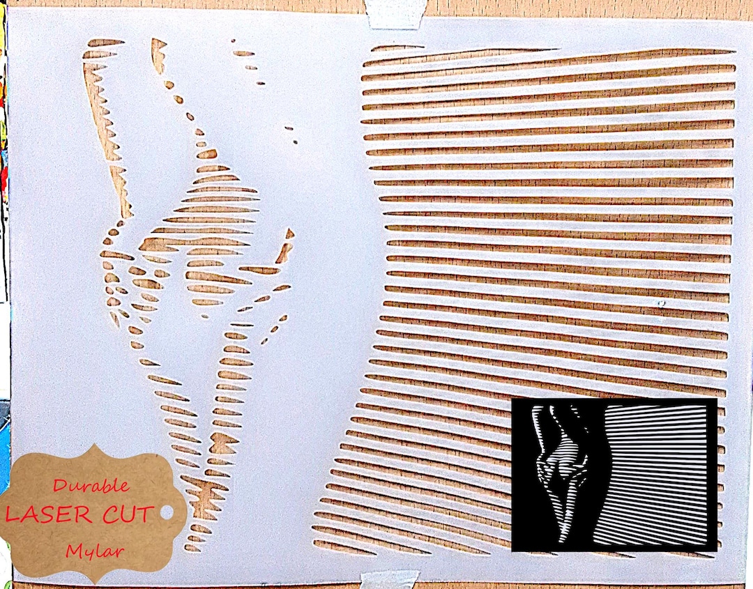 Female Stripes D Airbrush Stencil 300 Micron Ships Worldwide. - Etsy