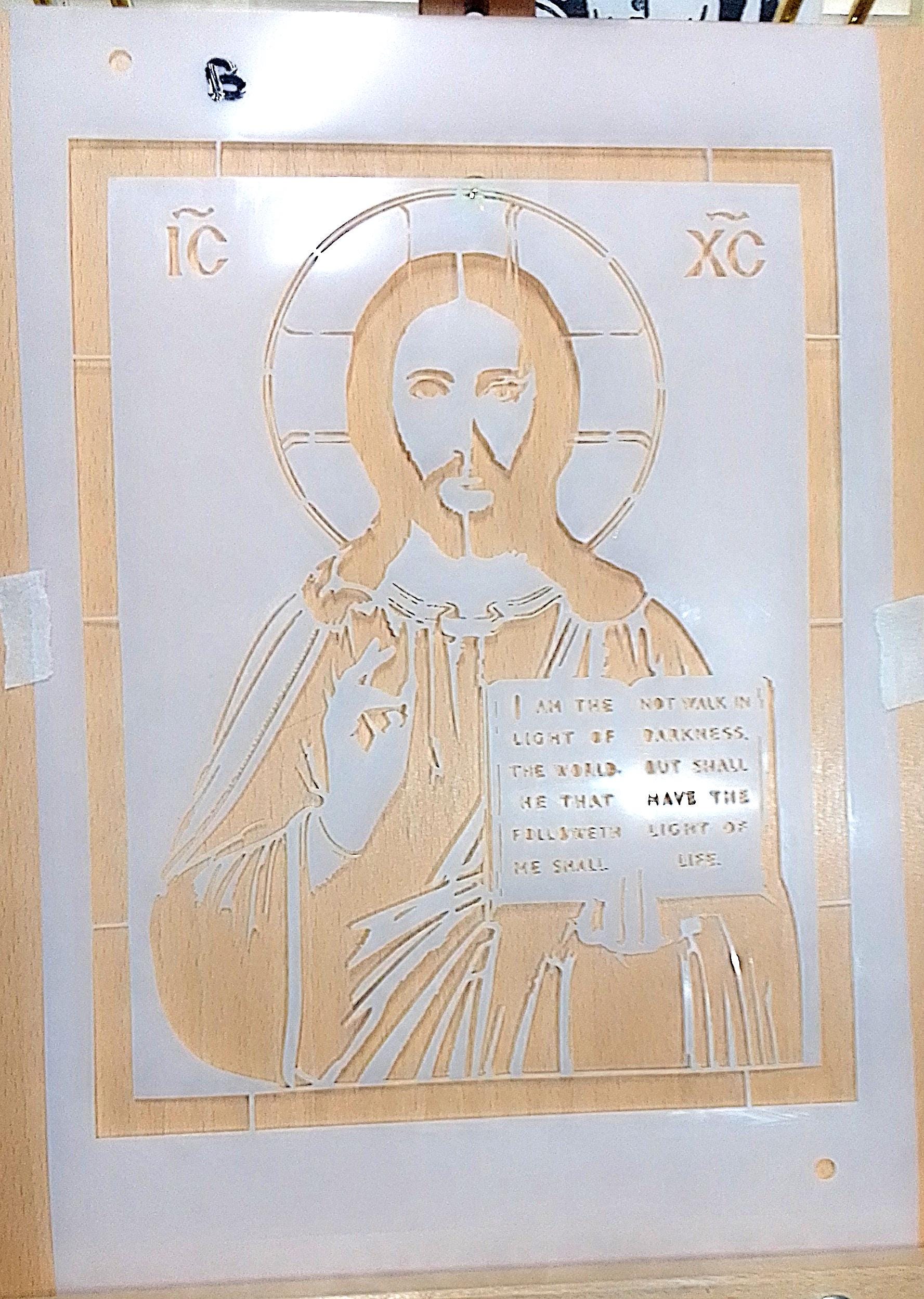 Three Layer Jesus Airbrush Art Stencil Set Mylar Ships Worldwide. - Etsy