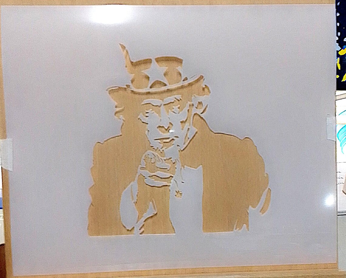 Uncle Sam Stencil Airbrush Art Stencil Available in 7 Sizes Mylar Ships Worldwide. - Etsy