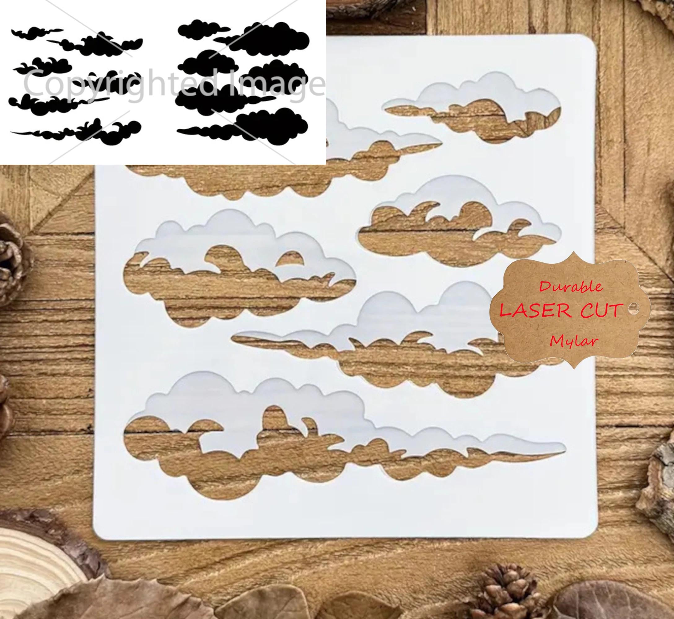 2 Layer Clouds Airbrush Art Stencil Set Mylar Ships Worldwide. - Etsy