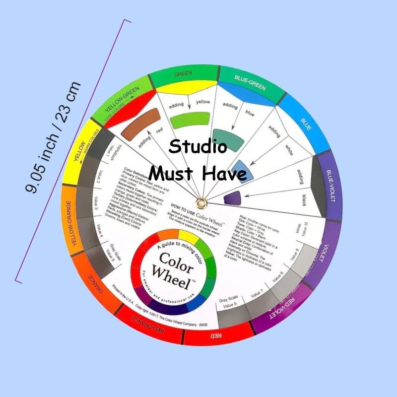 Artists Colour Wheel Mixing Colour Guide 23cm Artist Colour Wheel - Etsy