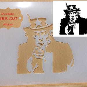 Uncle Sam Stencil Airbrush Art Stencil Available in 3 Sizes Mylar Ships ...
