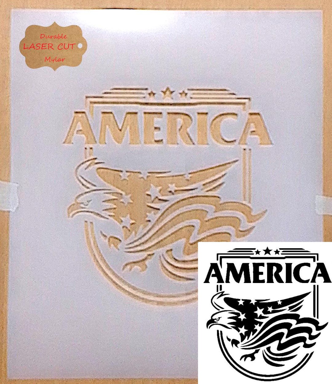 America Stencil Airbrush Art Stencil Available in 3 Sizes Mylar Ships ...