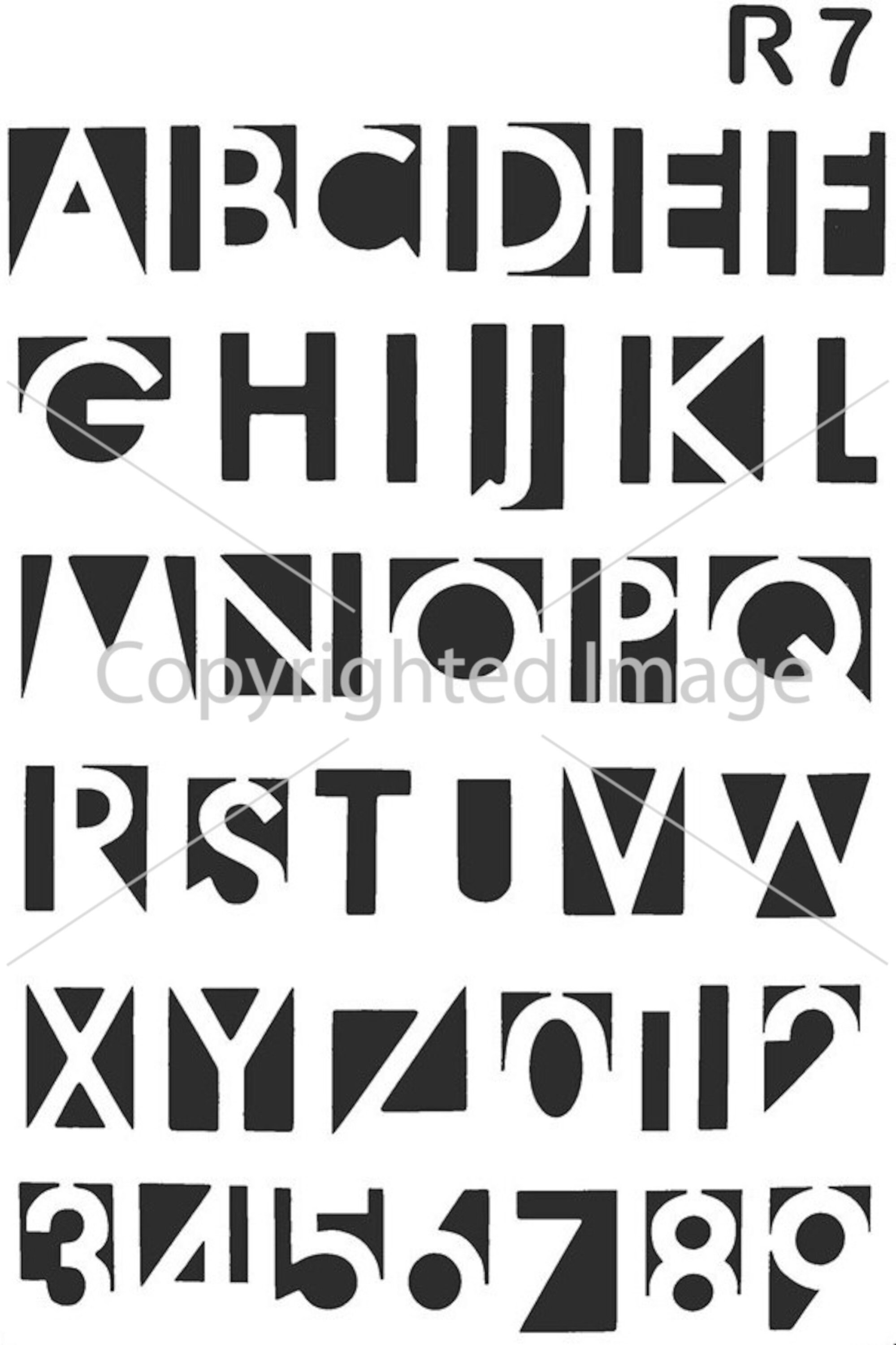 Alphabet Font R7 Airbrush Stencil 300 Micron Ships Worldwide. - Etsy