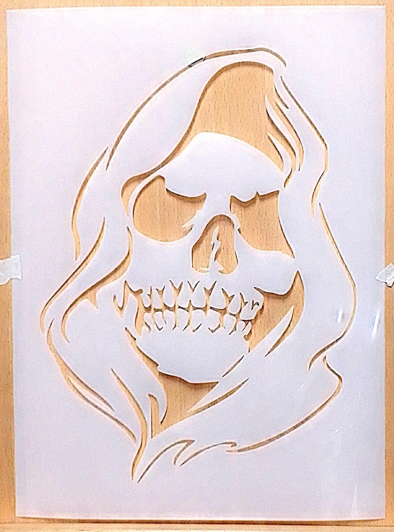 Skull Reaper Airbrush Art Stencil Available in 3 Sizes Mylar Ships ...