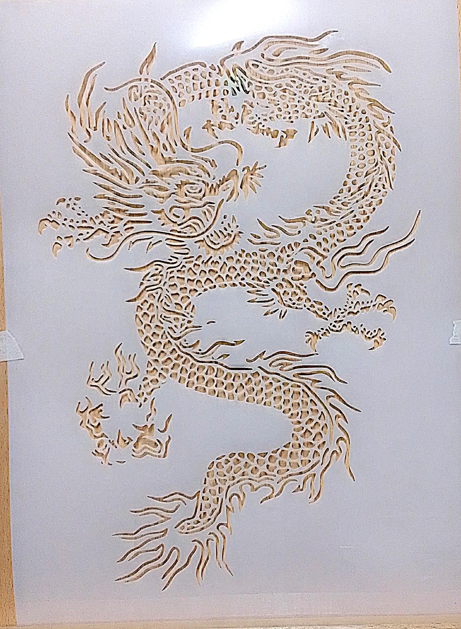 Dragon Stencil Airbrush Art Stencil Artist Eastern Dragon Template ...