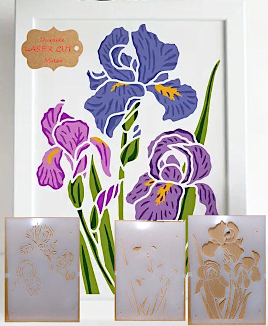 Flower Stencil Set Three Layer Airbrush Art Stencil Set Artist Flower ...