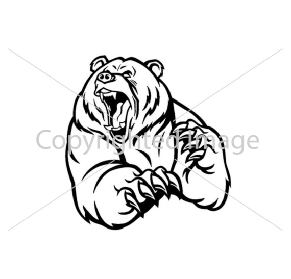 Angry Bear Stencil