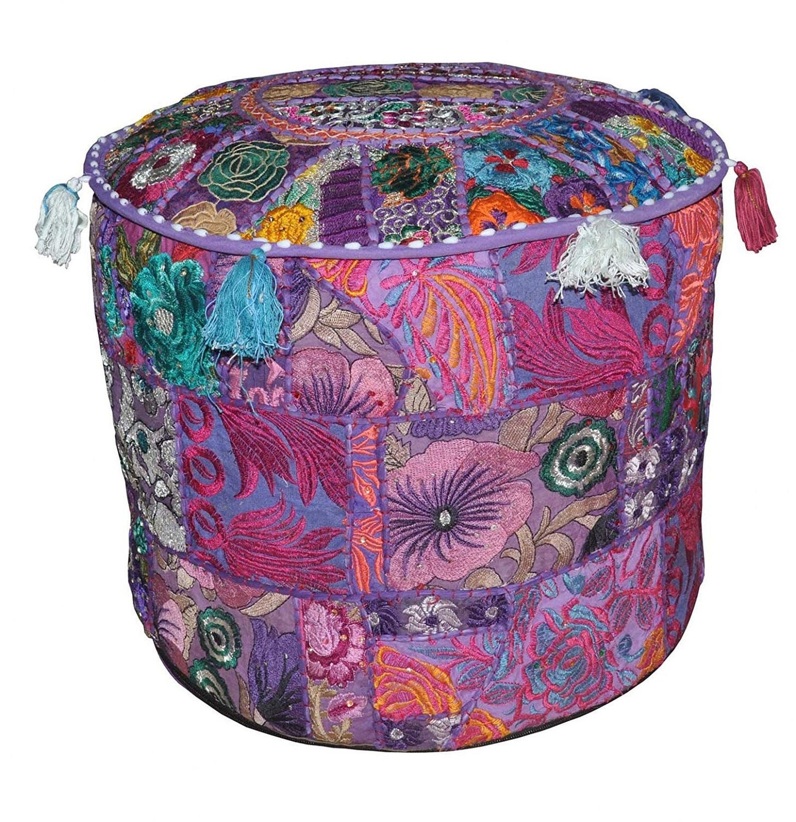 Bohemian Pouf Ottoman Pouffe Vintage Patchwork Indian Pouf - Etsy