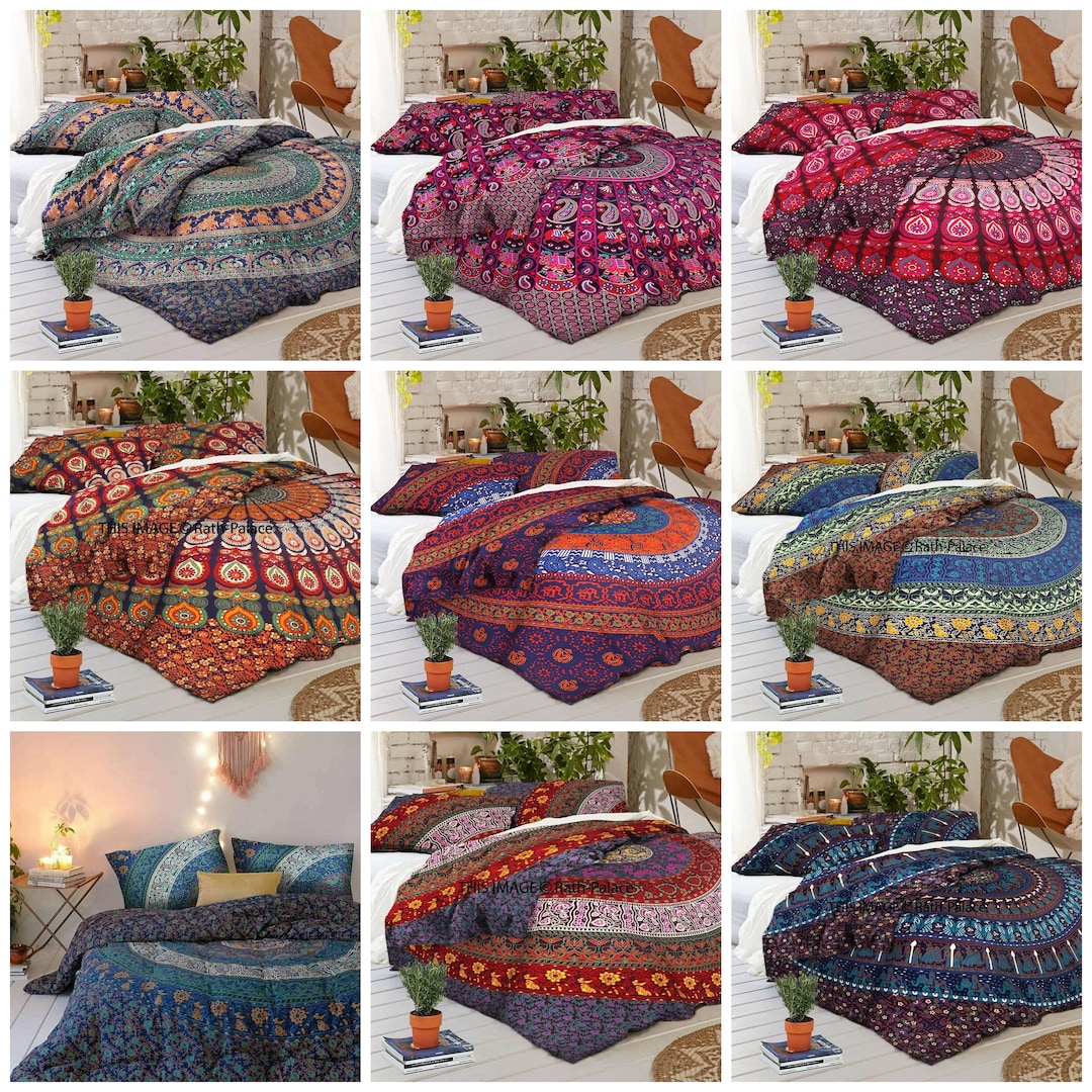 Mandala Duvet Cover Set Bohemian Duvet Cover Cotton Bedding Set Donna ...