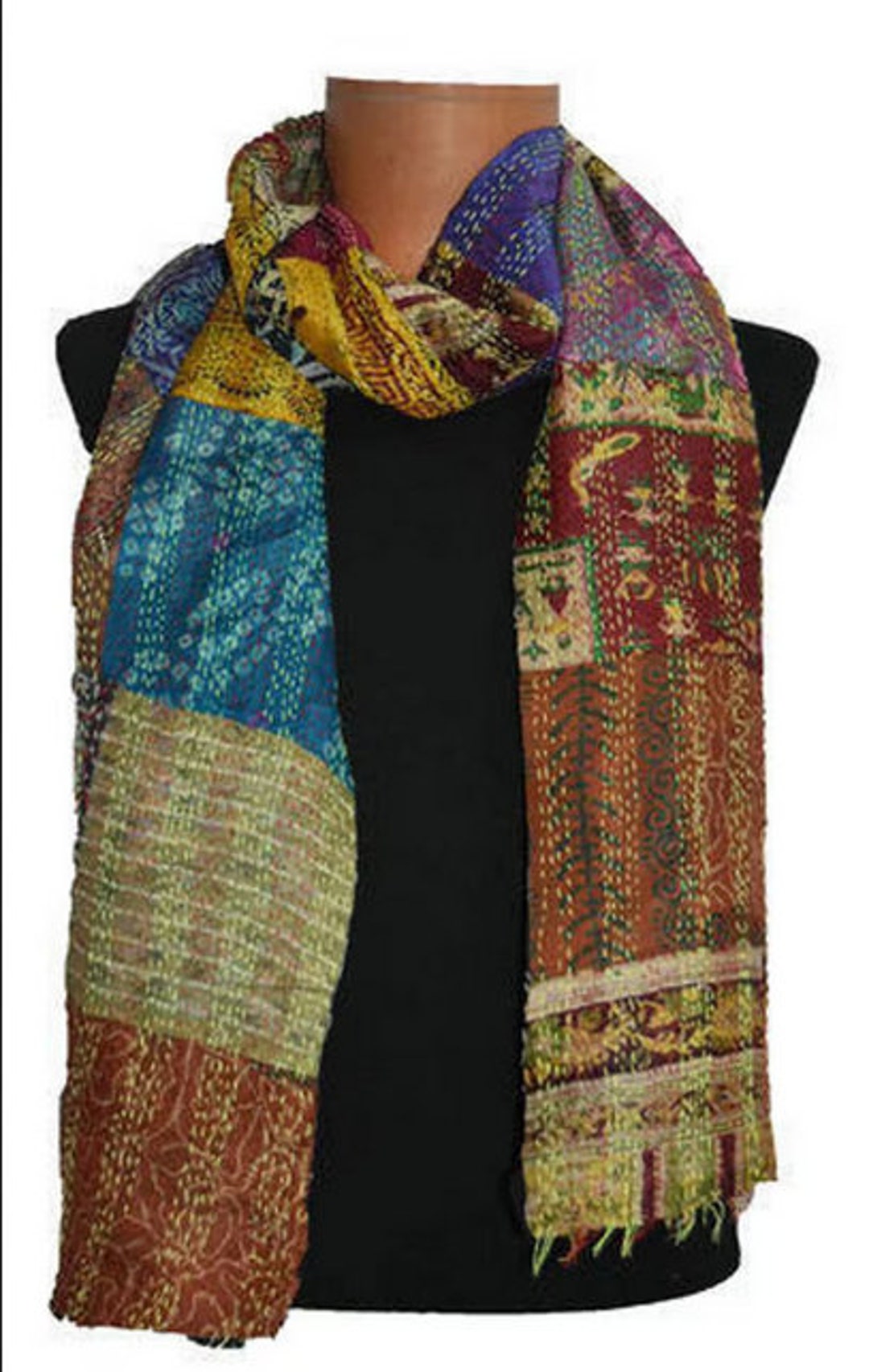 Indian Recycled Vintage Pure Silk Sari Saree Scarf/kantha Silk - Etsy