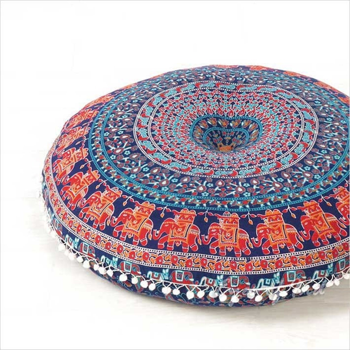 Large Floor Cushion Cover Mandala Round Pouf Cushions Cover Meditation ...