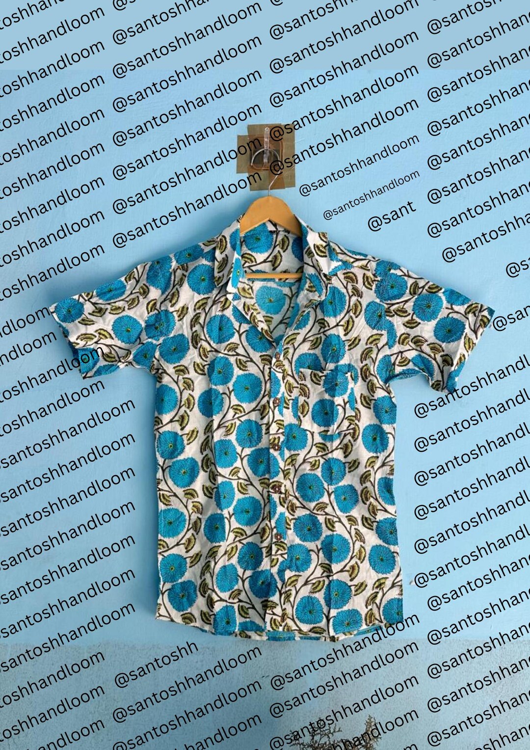 Men's Block Print Pure Cotton Shirt,light Weight Hand Printed Shirt ...
