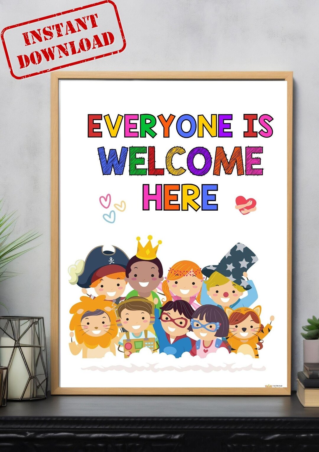 Everyone is Welcome Here Printable Wall Art Diversity and Inclusivity ...
