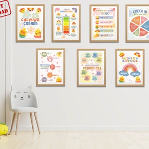 30 Calm Down Corner Poster for Classroom, Feeling List Emotion Chart ...