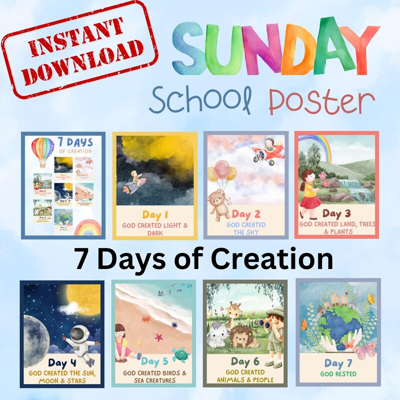 Sunday School Wall Art - Etsy