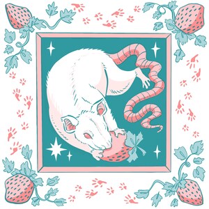 Strawberry Rat Risograph - Etsy