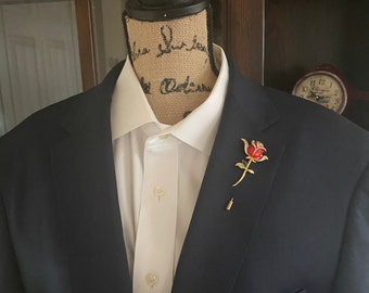 Red Rose Lapel Pin - Etsy