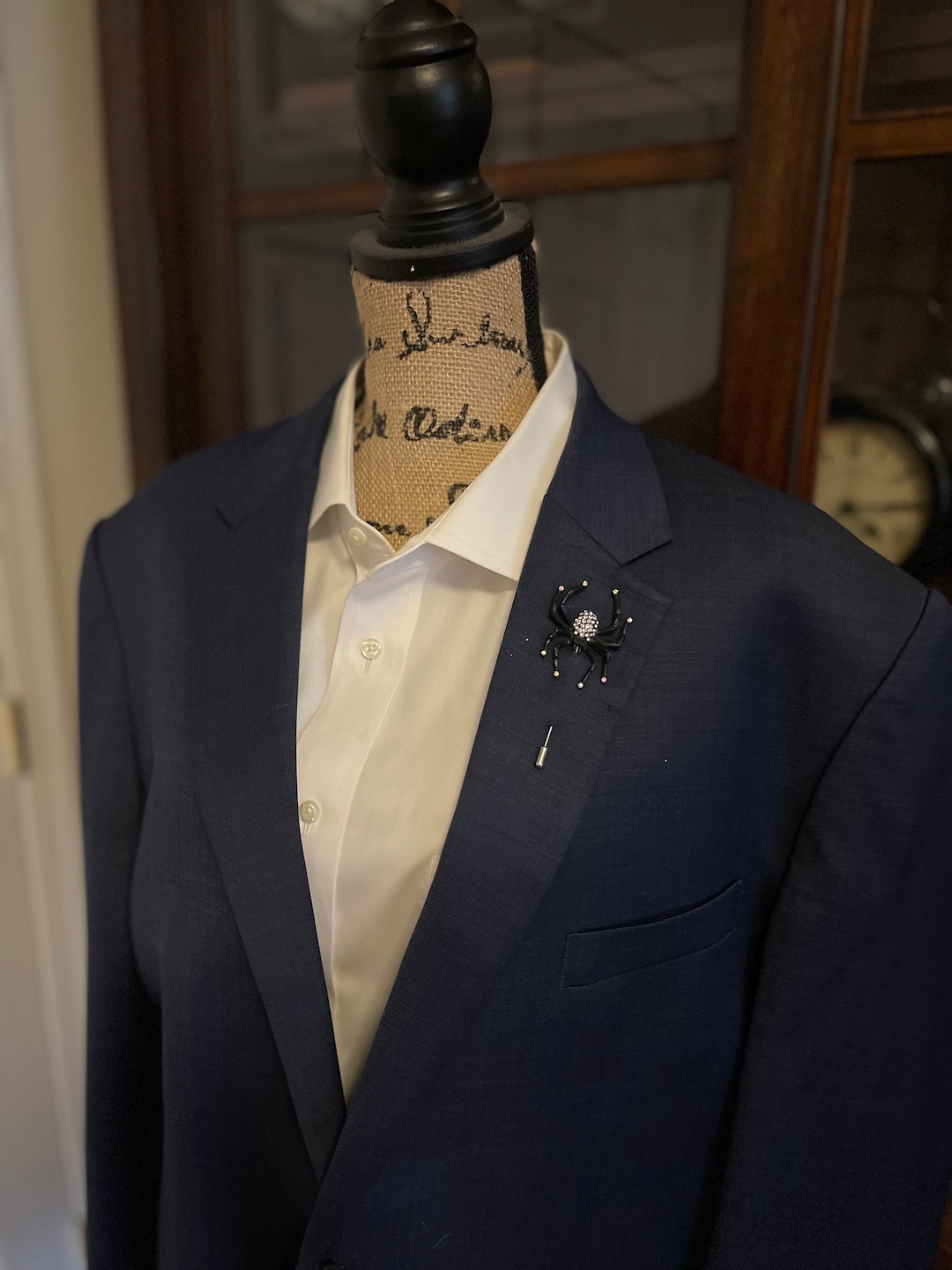 Handcrafted Rhinestone Spider Lapel Pin - Etsy