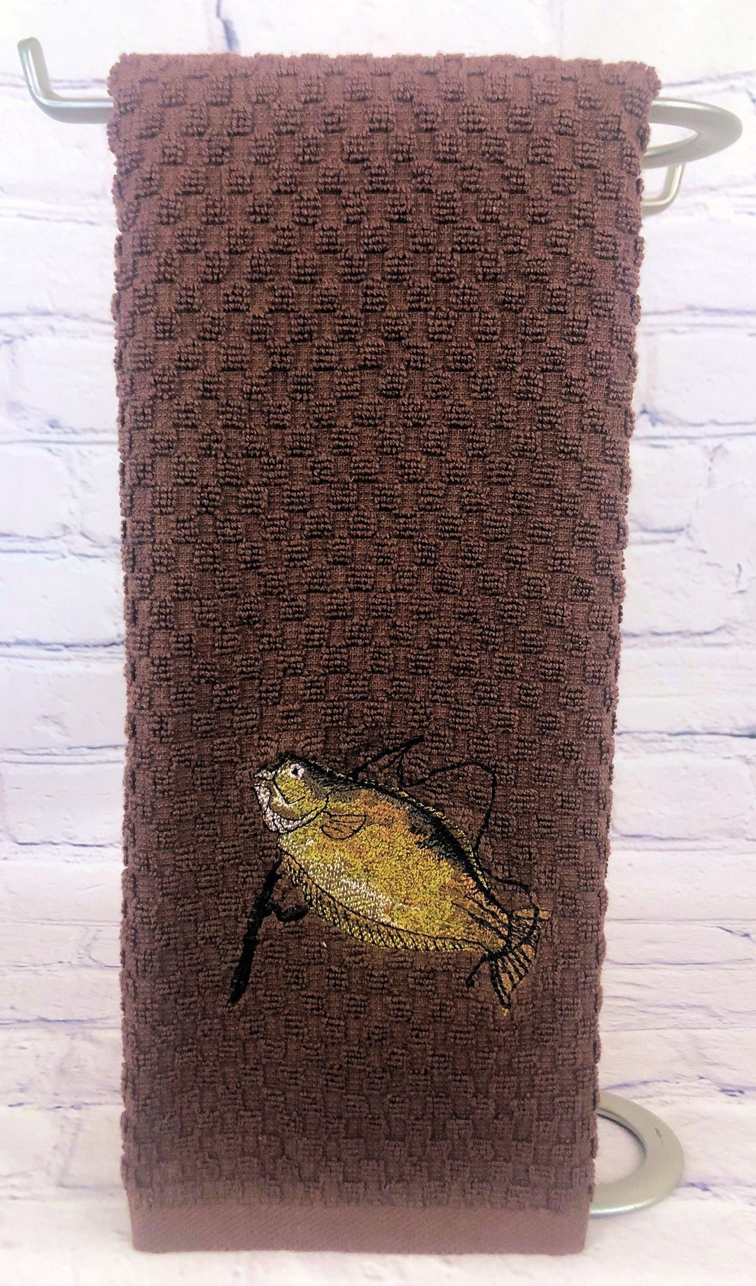 Keeping It Reel for Halibut Embroidered Tea Towel different Designs on ...