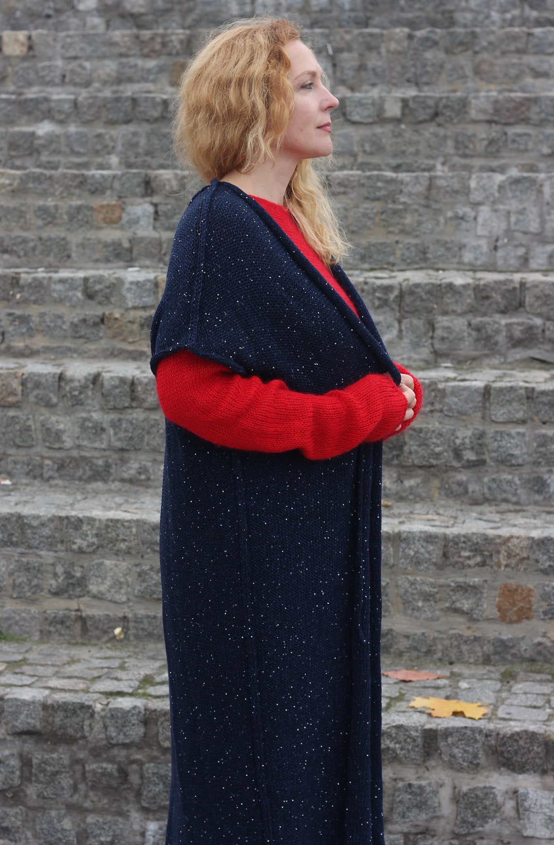 Blue Wool Cardigan Wrap Long Sweater Coat Long Kimono - Etsy