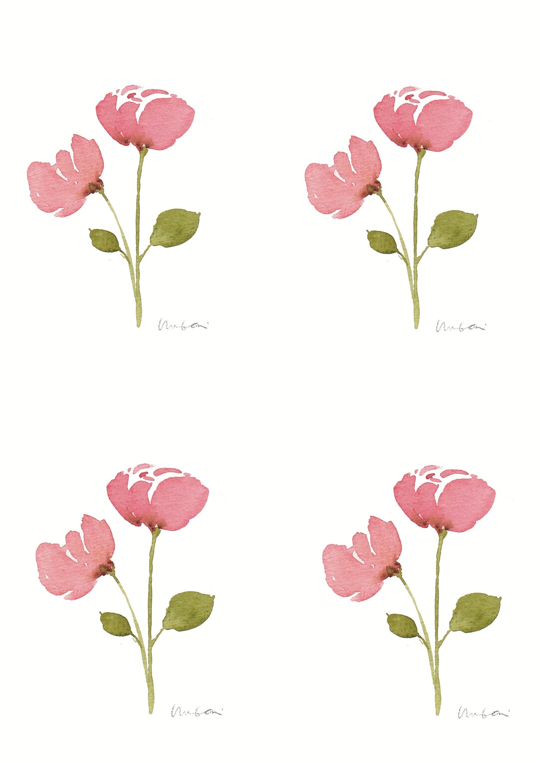 Printable Card, Hand Drawn, Simple Card, Blank Card, Instant Download ...