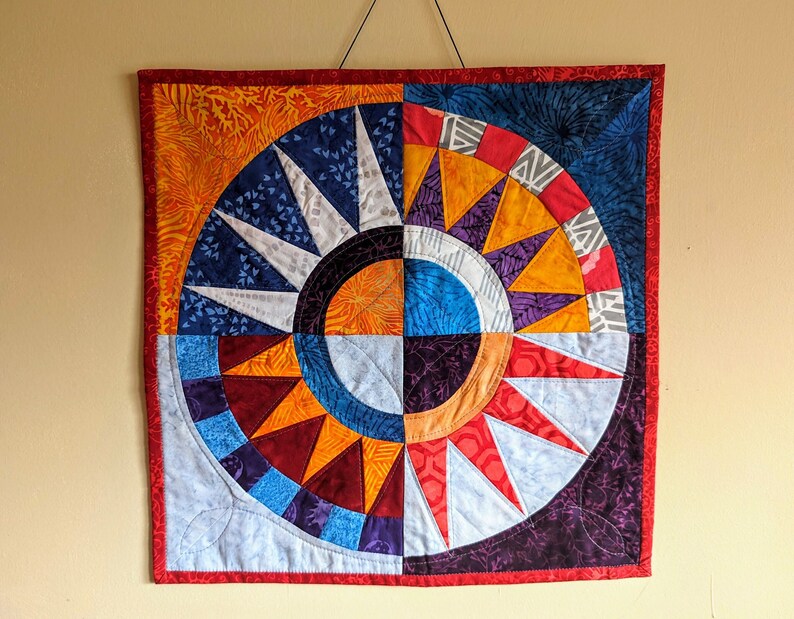 Sunbeam Art Quilt, Quilted Wall Hanging, Art Quilt, New York Beauty ...