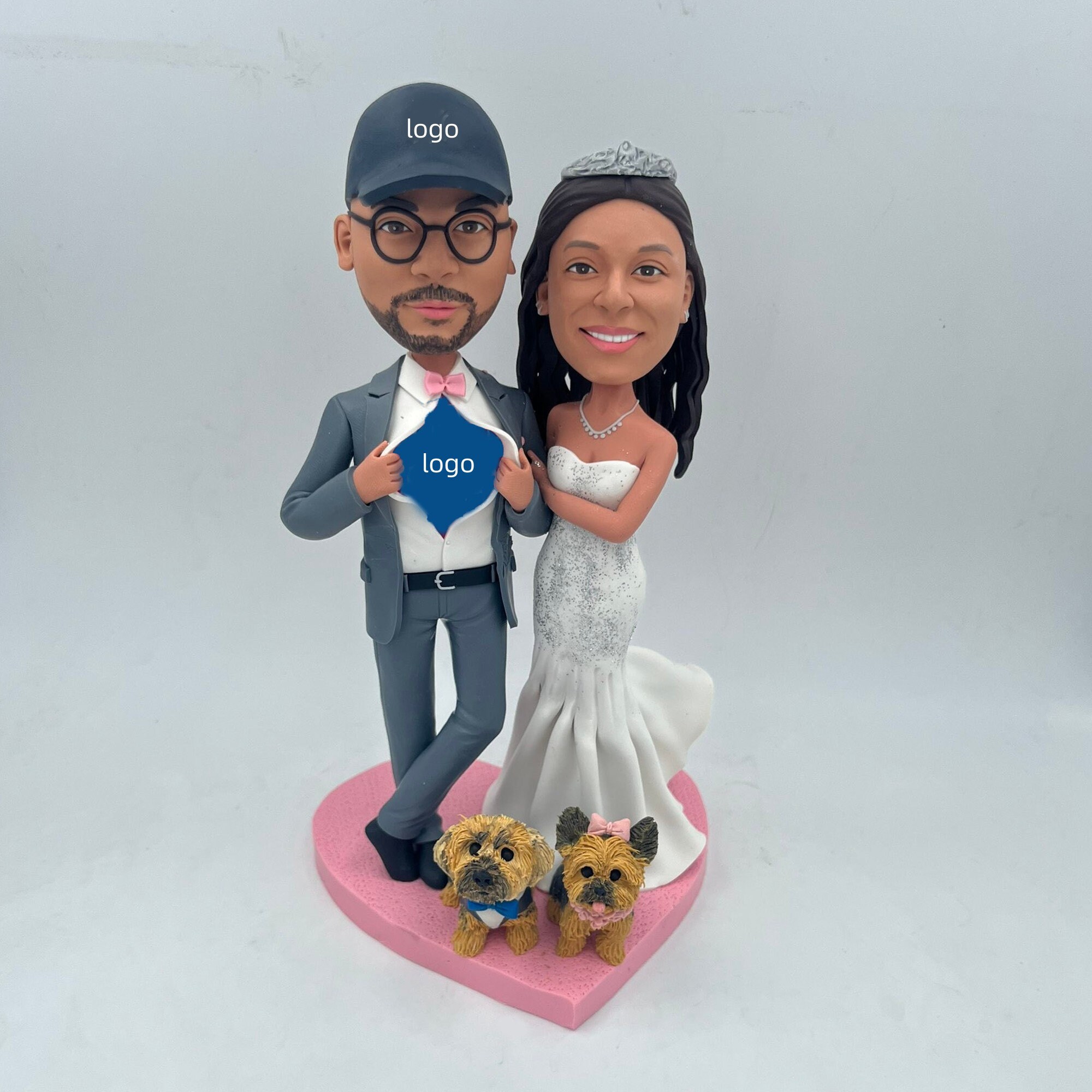 Custom Bobblehead Wedding Cake Topper, Custom Figurine Wedding Cake ...