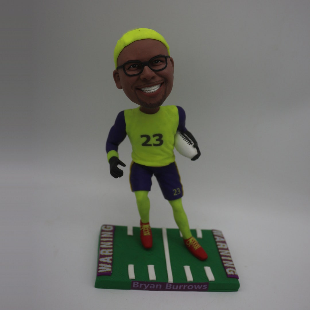 Personalized Football Player Bobblehead in Running Pose, Custom ...