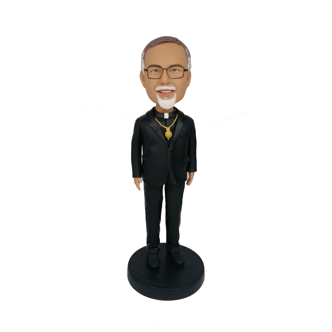 Custom Man Bobblehead for Priest, Wedding Gifts for Priest Wearing Gold ...