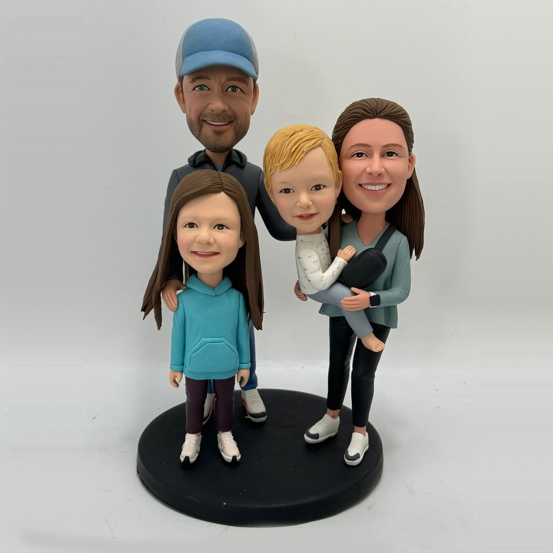 Custom Family Bobblehead ,wedding Cake Topper,parents With Children ...