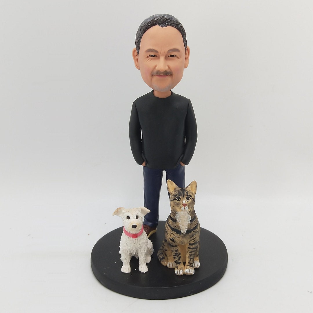 Custom Man Bobblehead With Dog/cat for Father's Day ,bobble Head Custom ...