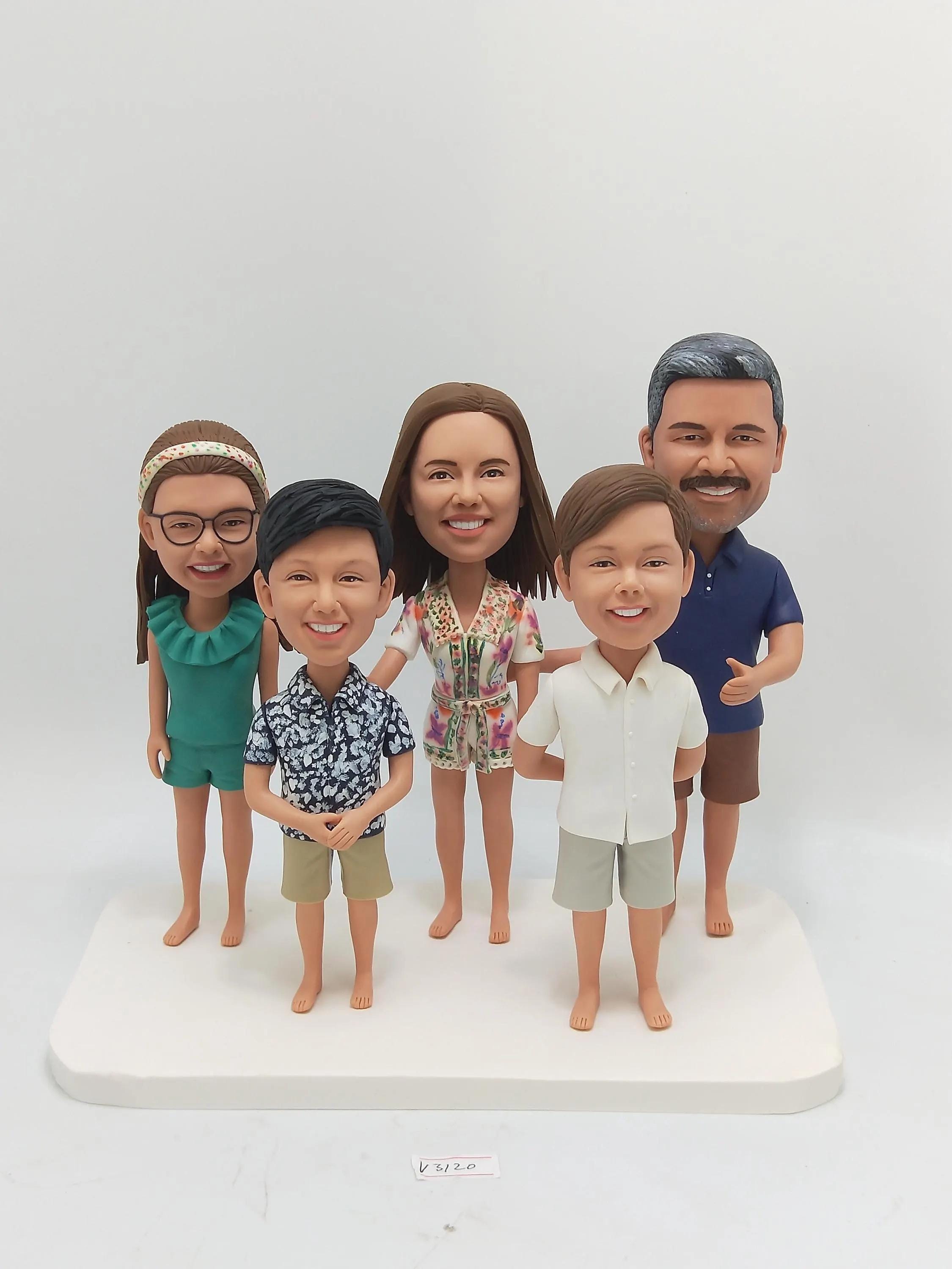 Custom Family Bobblehead ,wedding Cake Topper,parents With Children ...