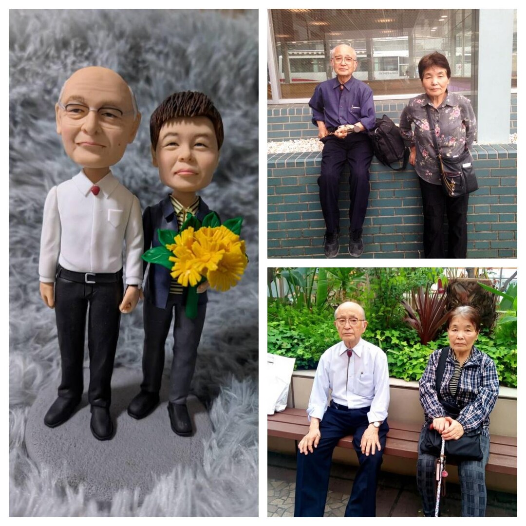 Custom Bobblehead of Couple, Personalized Grandparents Figurine With ...