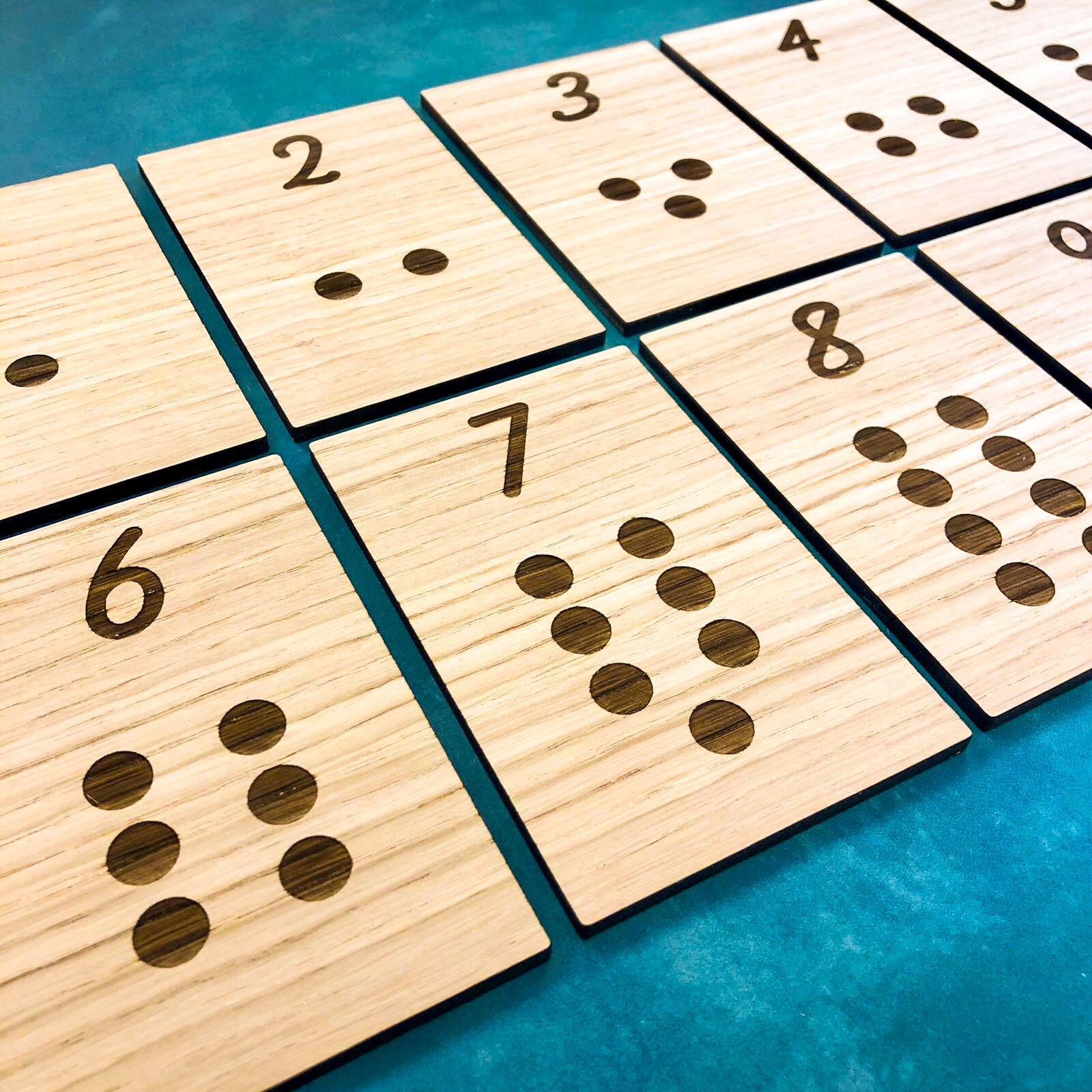 Montessori Wooden Number Tiles 10 Card Set like 3 Part Cards - Etsy